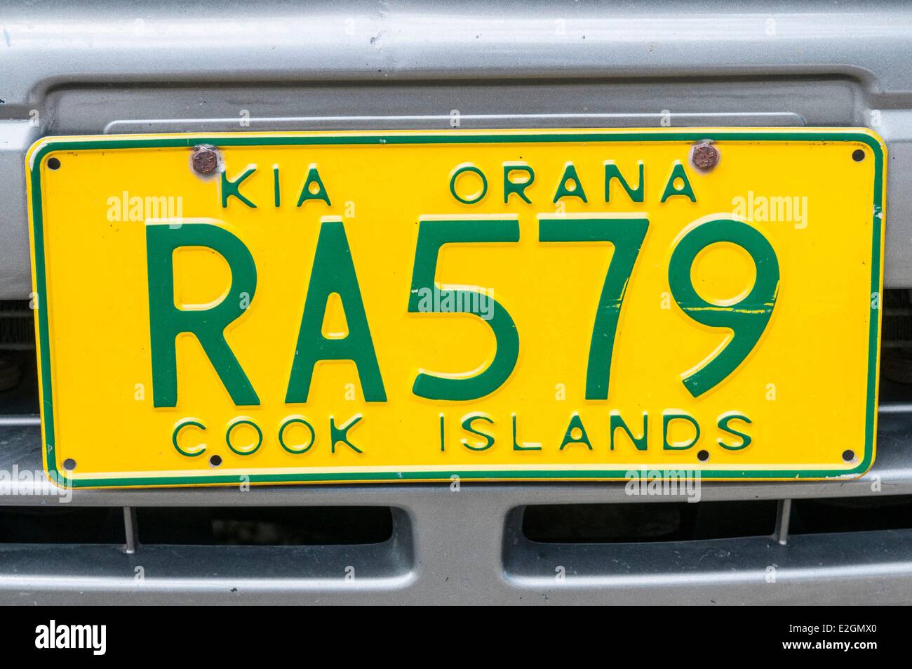 Cook Islands Rarotonga Island local vehicle registration plate with kia ...