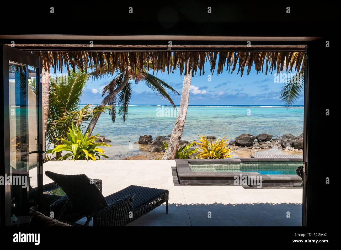 Cook Islands Rarotonga Island Te Manara resort hotel on Muri lagon ...