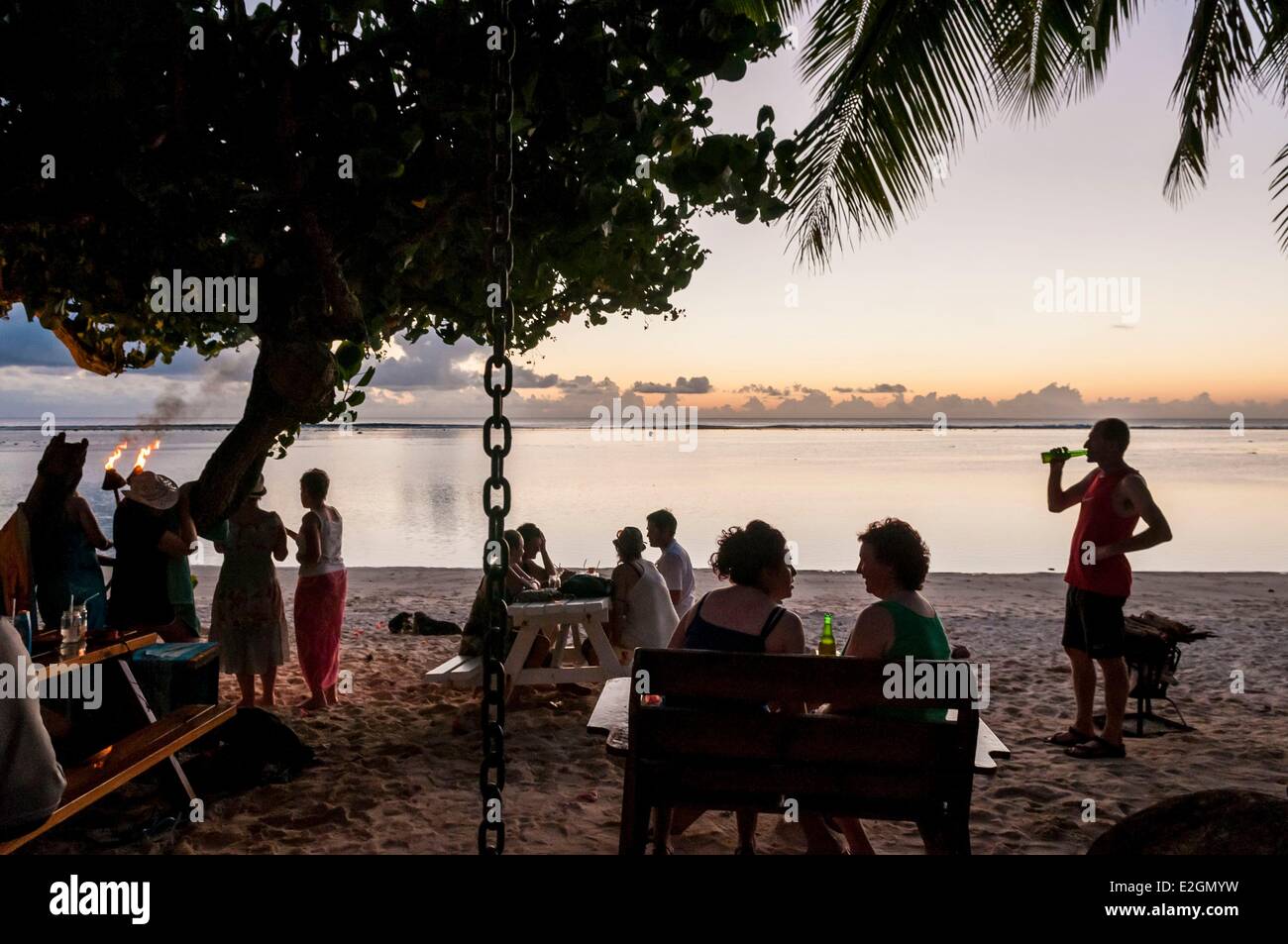 Cook Islands Rarotonga Island Beachside Inn bar at 12 Km South of ...