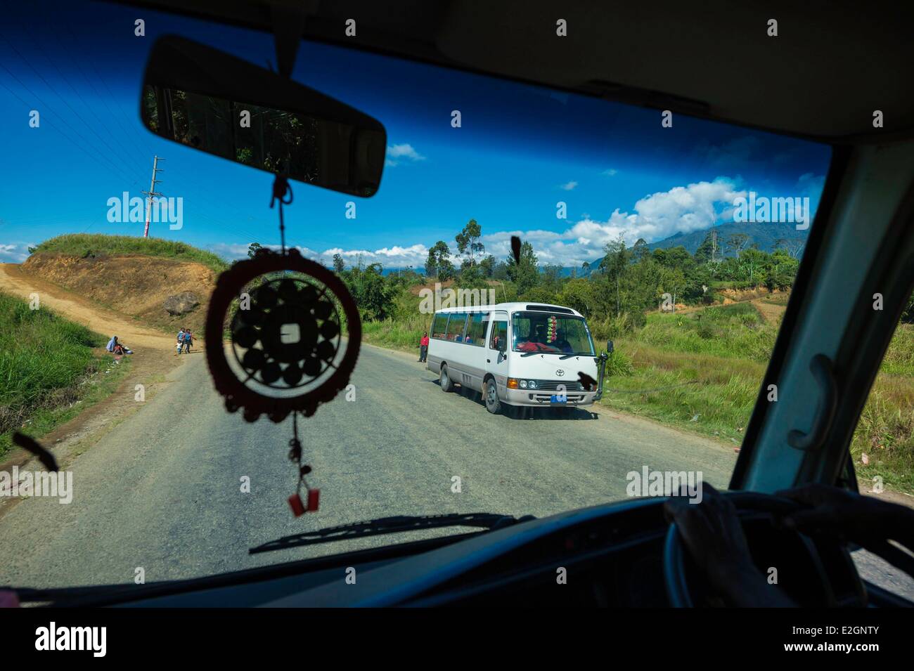Papua New Guinea Western Highlands Province Wahgi Valley Mendi on road ...