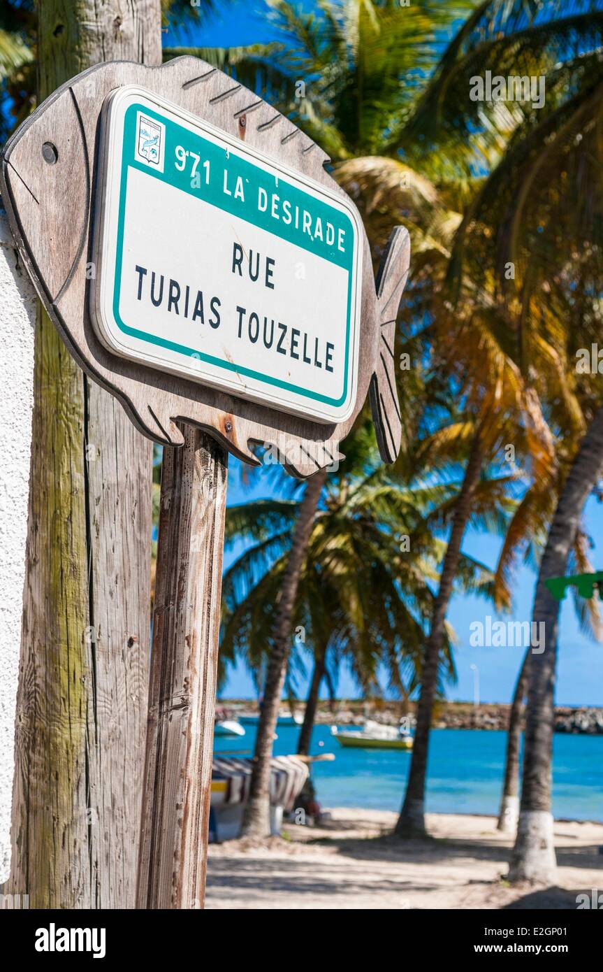 France Guadeloupe (French West Indies) La Desirade local street plate ...