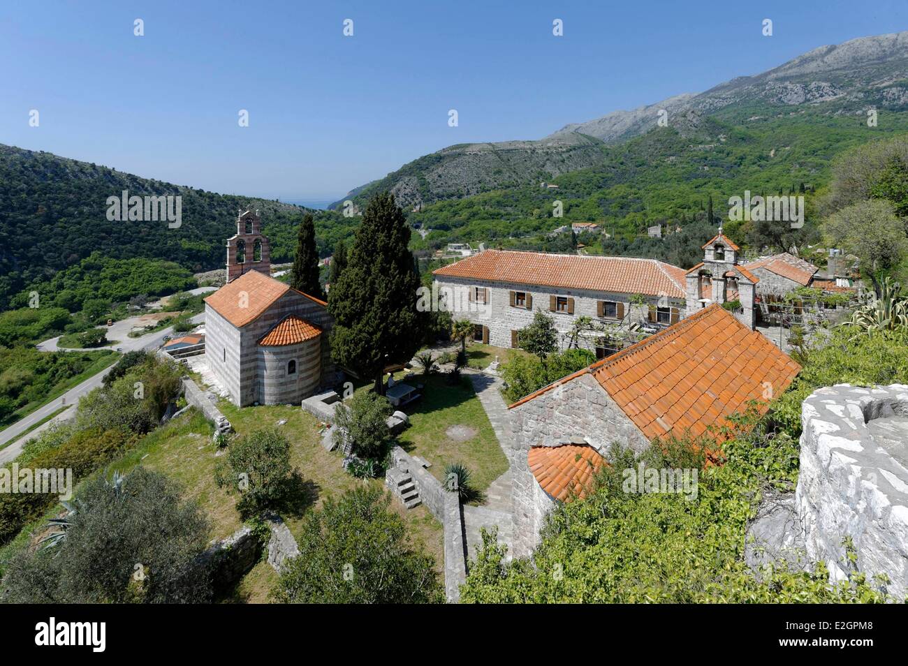 Montenegro Adriatic coast Gradiste monastery Stock Photo - Alamy