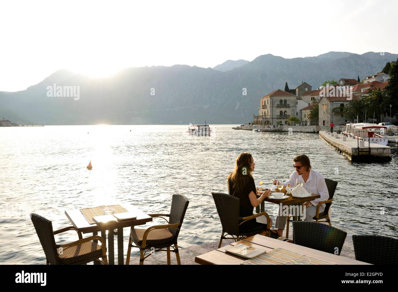 Montenegro Adriatic coast Kotor bay Perast village Stock Photo - Alamy