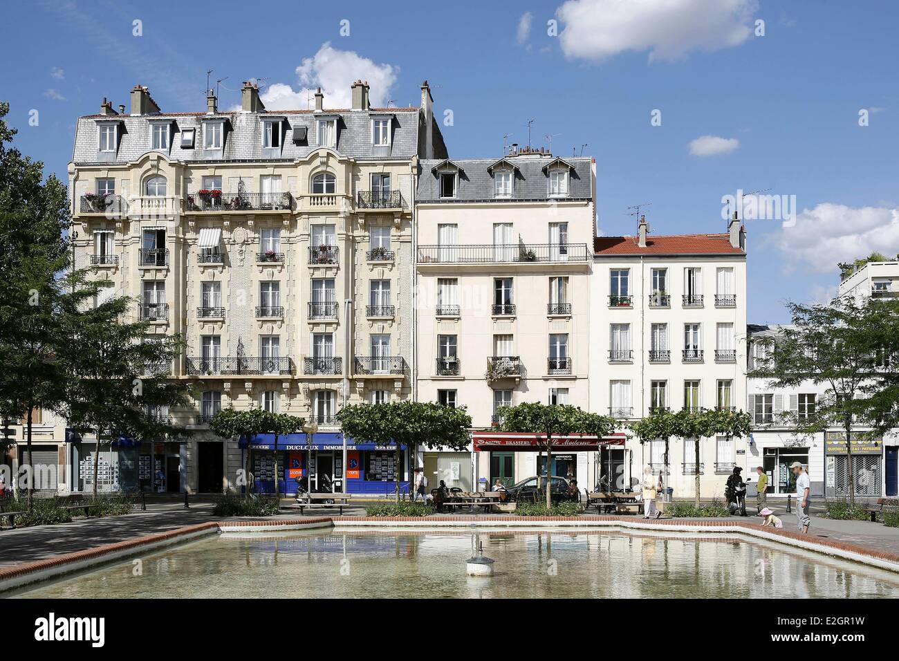 France Hauts de Seine Bois Colombes Place de la Republique Stock Photo ...