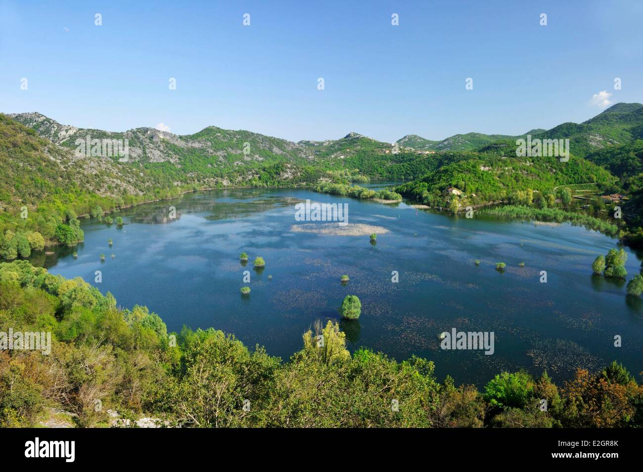 Montenegro National Park Skadarsko Jezero (Skadar Lake) Rijeka Crnojevica meandering river ...