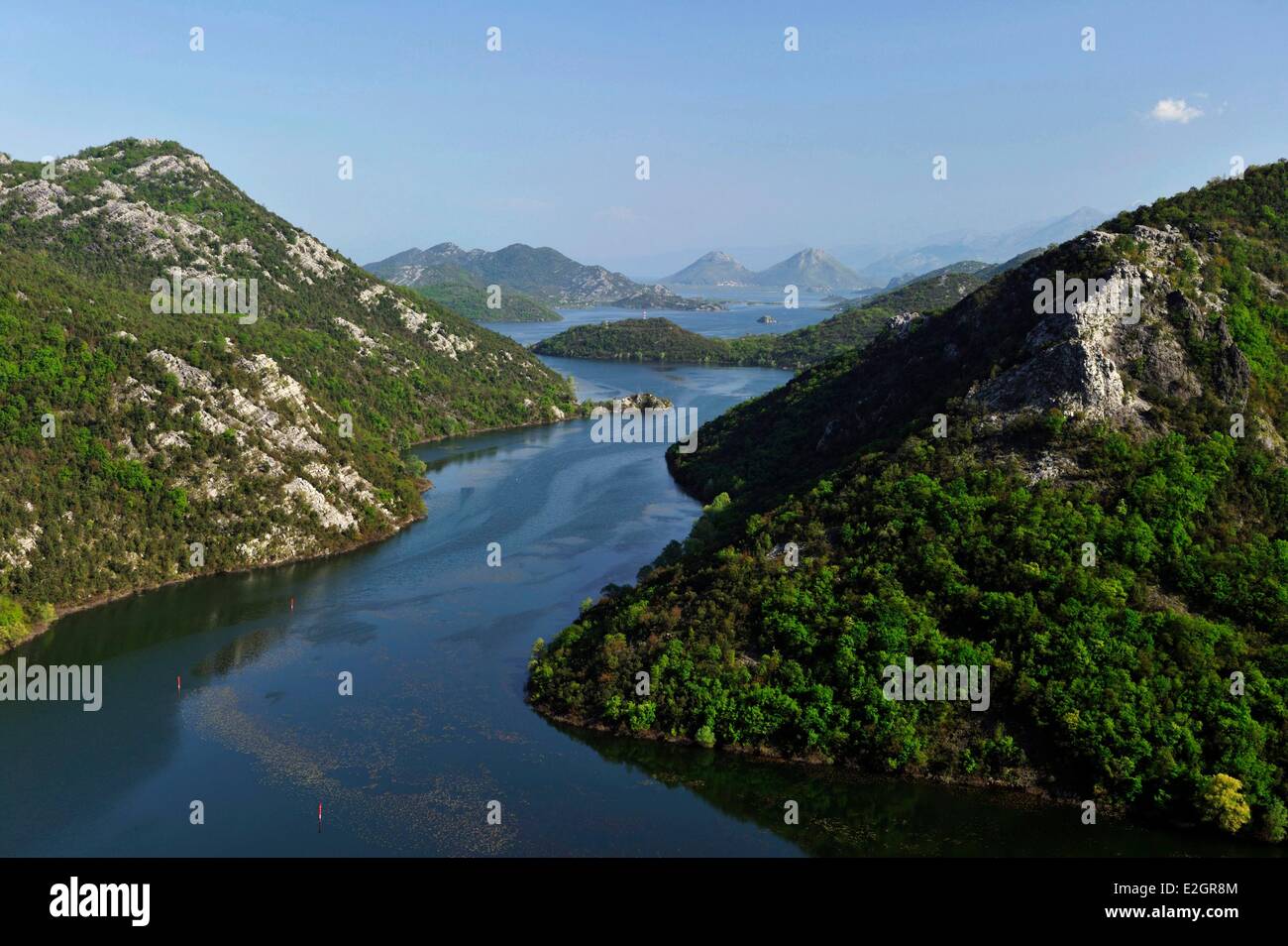 Montenegro National Park Skadarsko Jezero (Skadar Lake) Rijeka Crnojevica meandering river ...