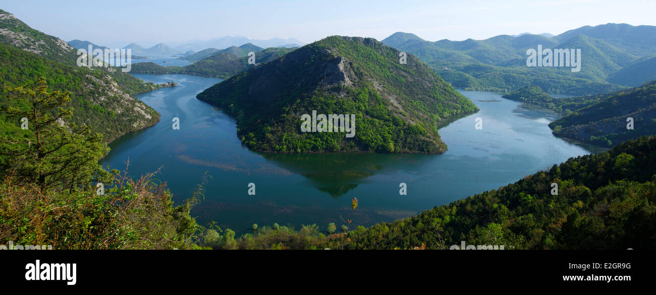 Montenegro National Park Skadarsko Jezero (Skadar Lake) Rijeka Crnojevica meandering river ...