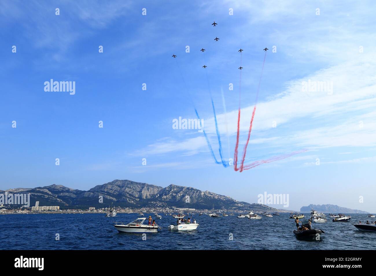 France Bouches du Rhone Rade de Marseille Patrouille de France Stock ...