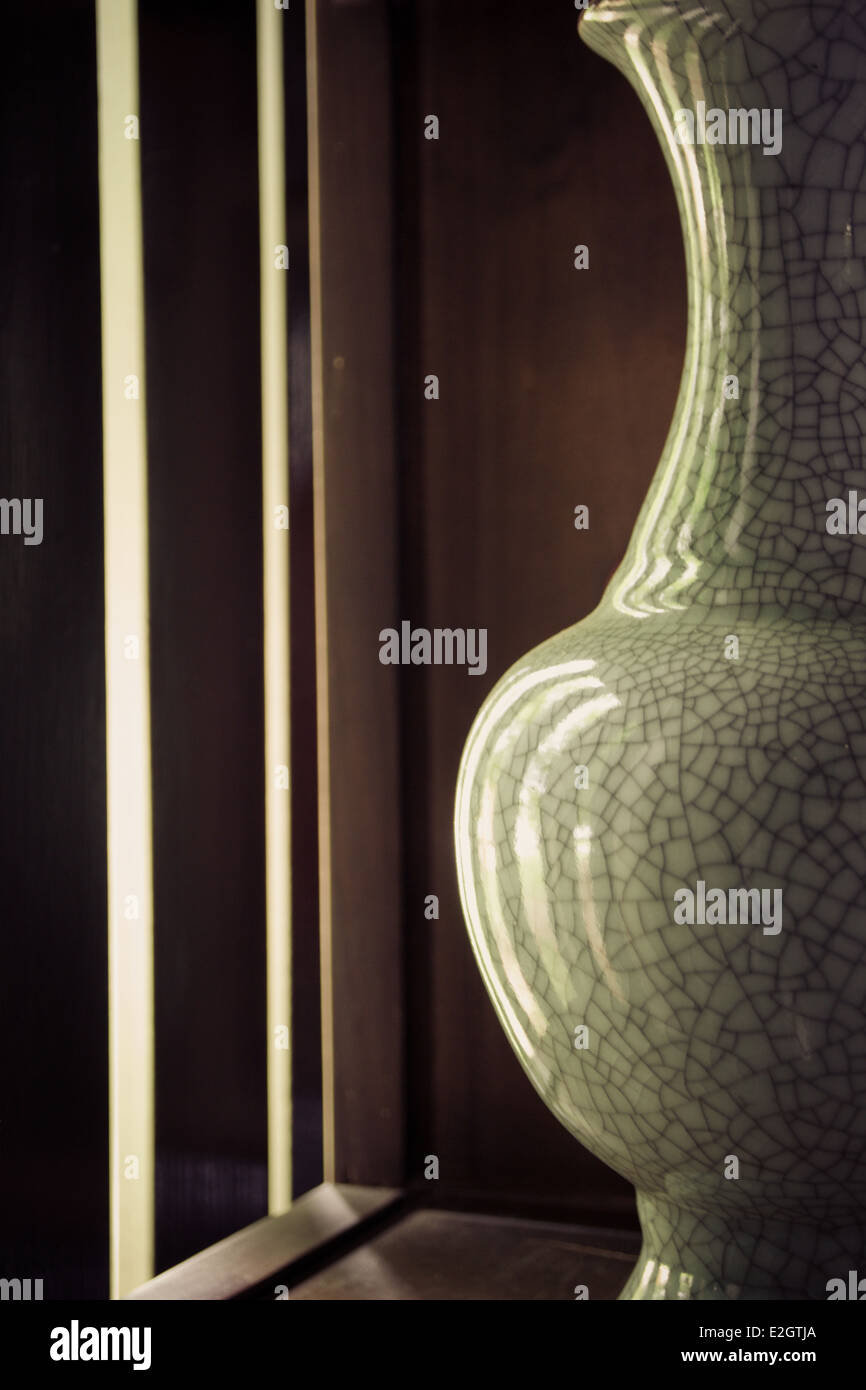 Antique green ceramic water ewer Stock Photo - Alamy