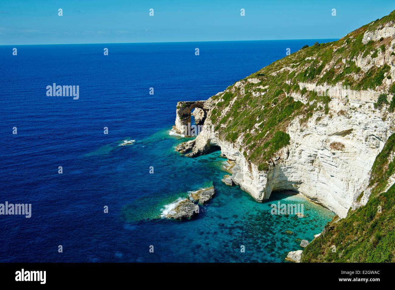 Greece Ionian island Paxi Paxos Tripitos Arch Stock Photo - Alamy