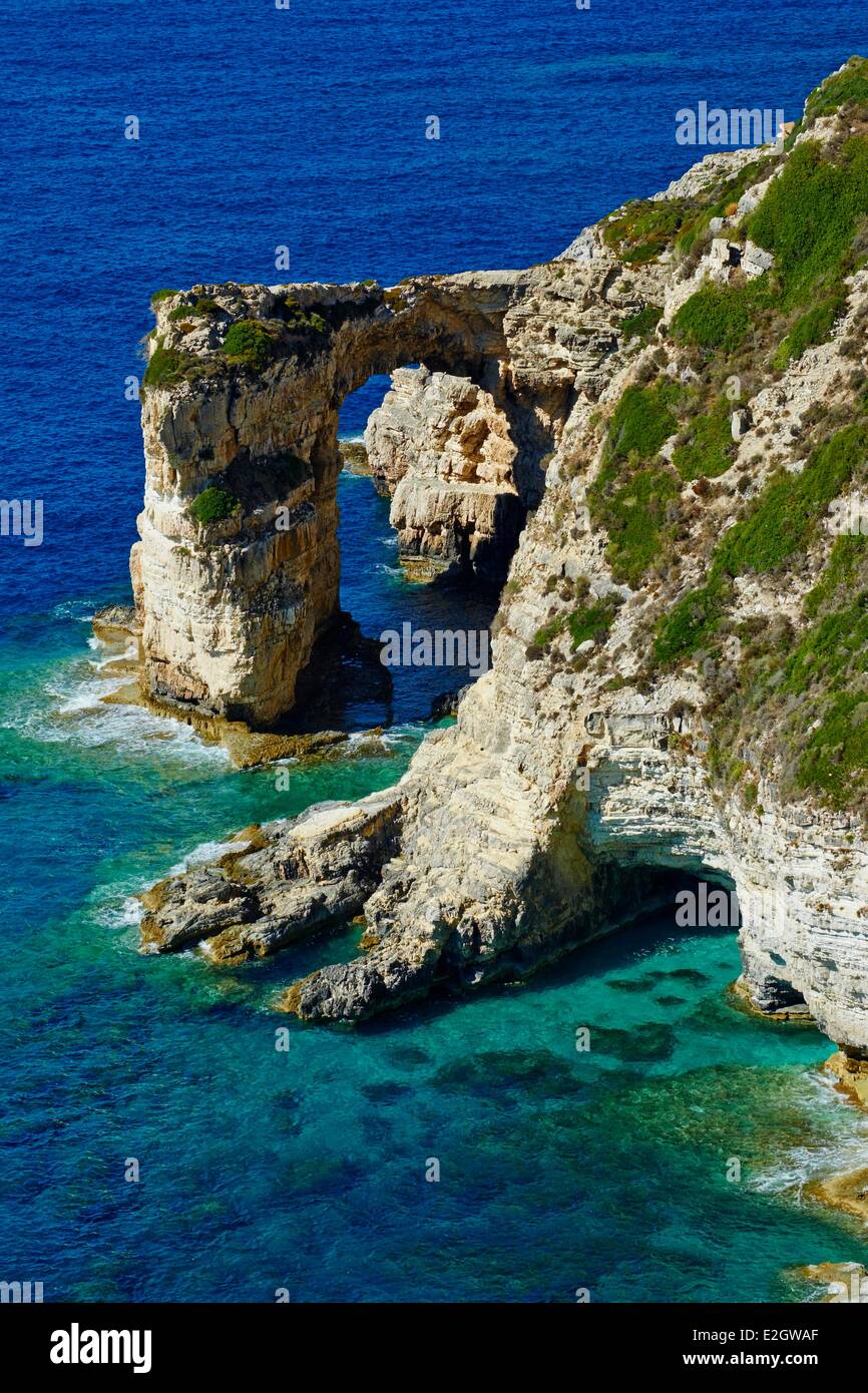 Greece Ionian island Paxi Paxos Tripitos Arch Stock Photo - Alamy