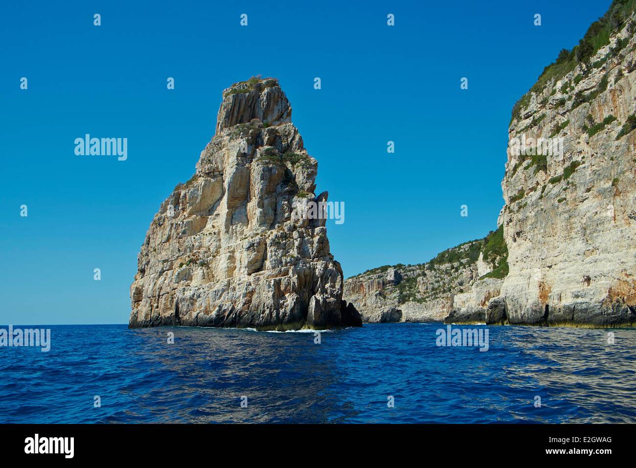 Greece Ionian island Paxos Paxi Ortholithos rock Stock Photo - Alamy