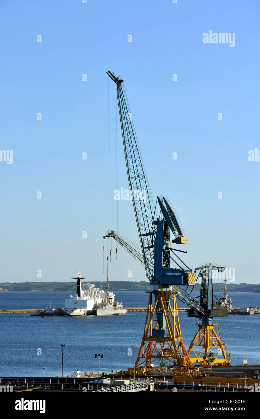 France Finistere Brest commercial port Stock Photo - Alamy