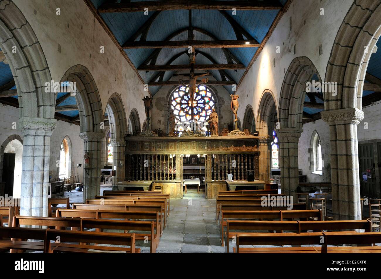 France Finistere Saint Herbot late Gothic chapel of St Herbot Stock ...
