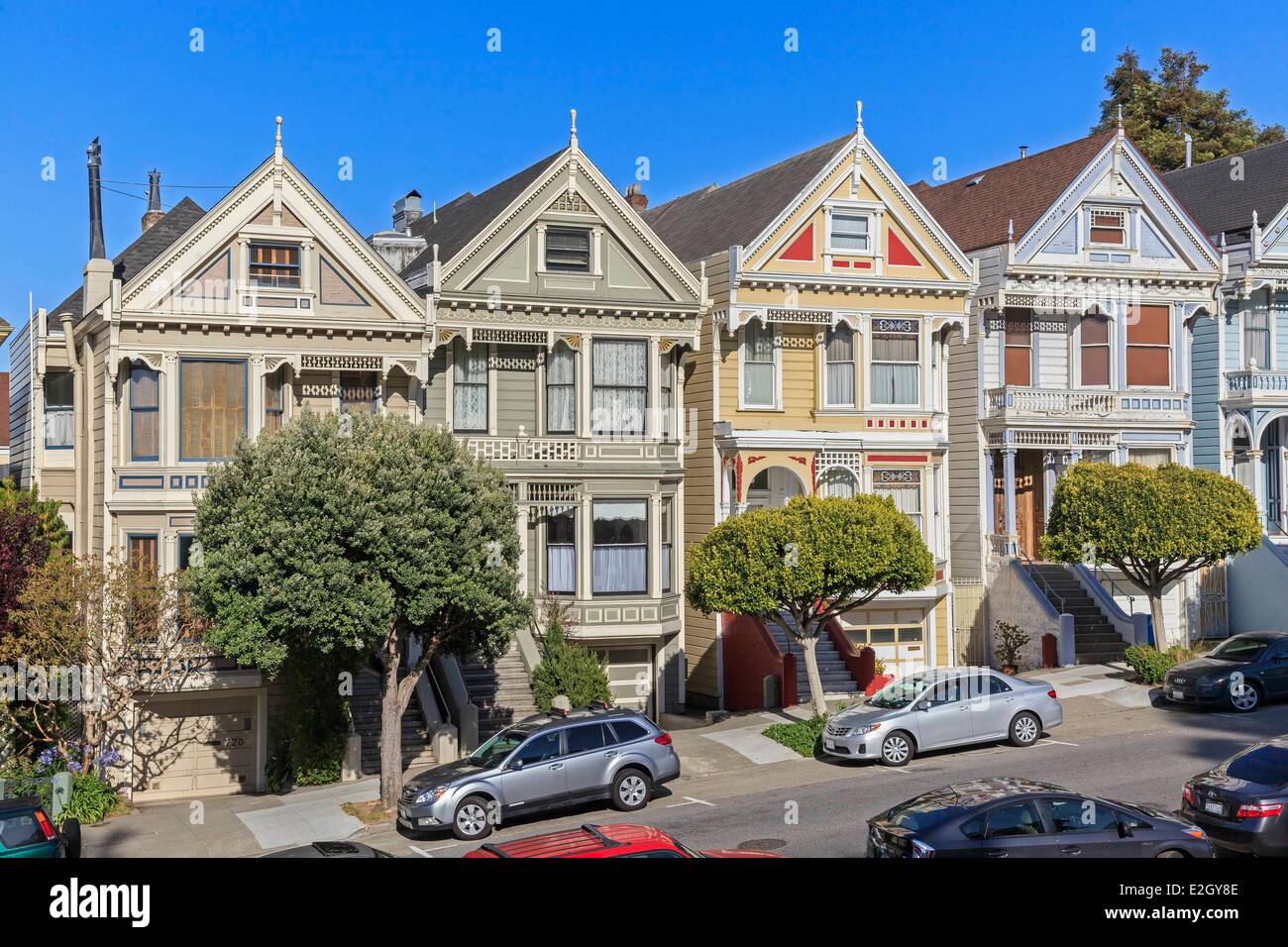 United States California San Francisco Alamo Square Victorian houses ...