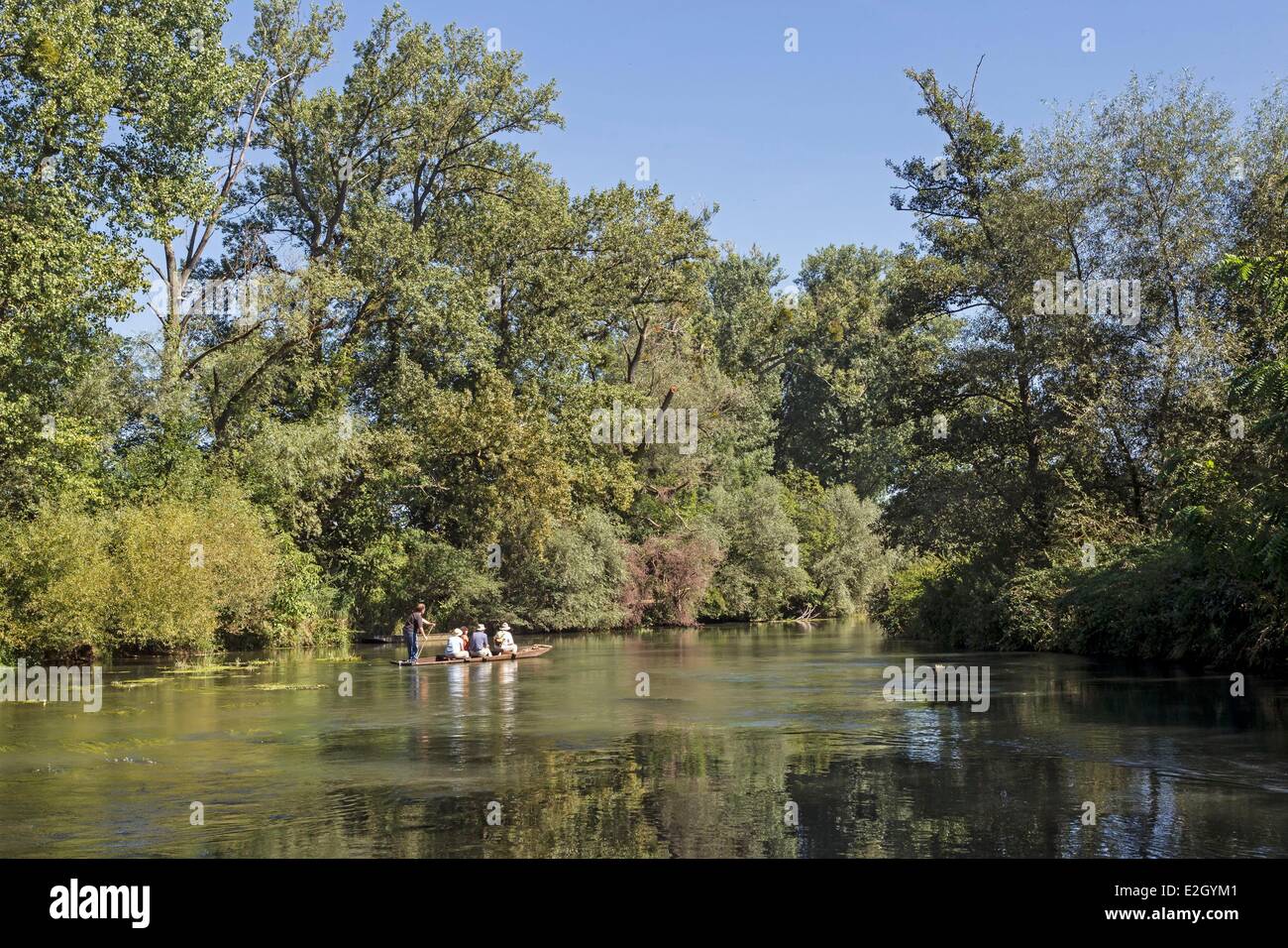 France Bas Rhin Fort Louis trip in a row boat on Moder river Stock ...