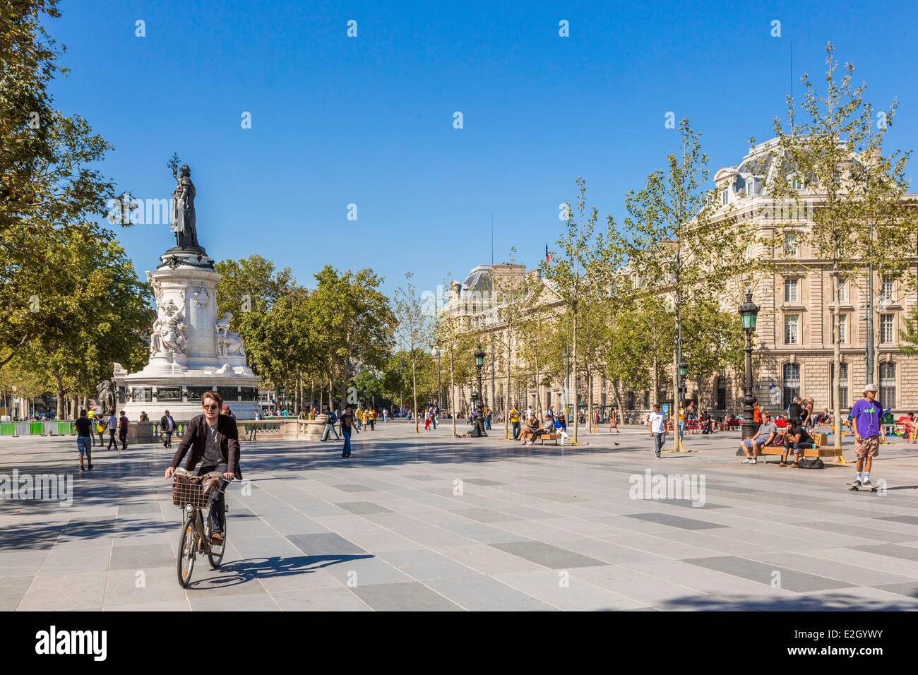 France Paris Place de la Republique square renovated in 2013 Stock ...