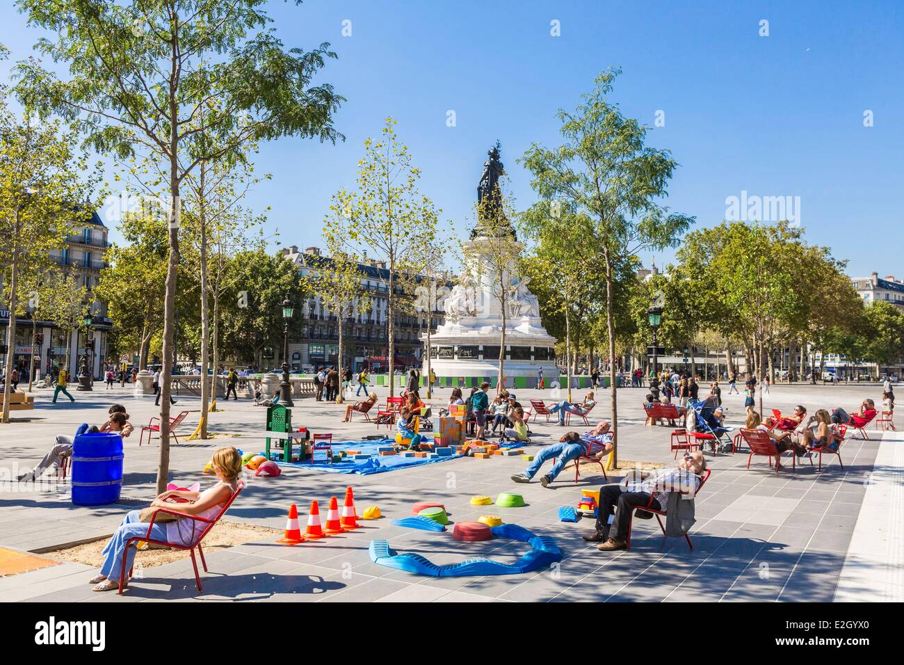 France Paris Place de la Republique square renovated in 2013 Stock ...