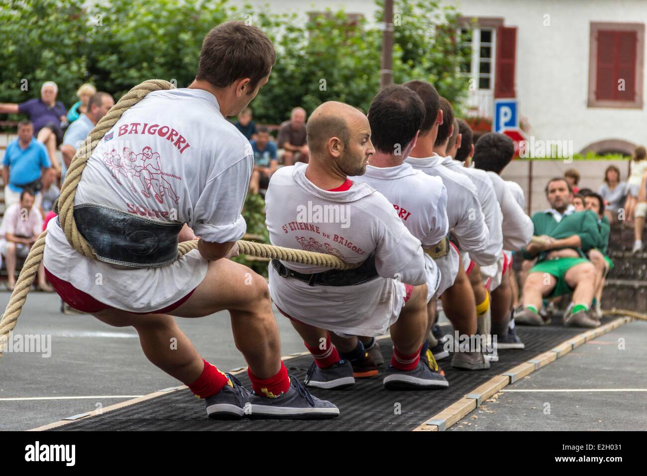 France Pyrenees Atlantiques Saint Etienne de Baigorry Force Basque race ...