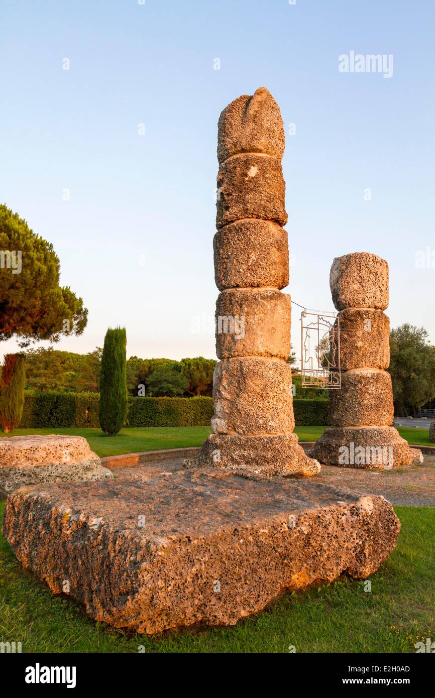 France Var Frejus Roman columns antique marble blocks Stock Photo - Alamy
