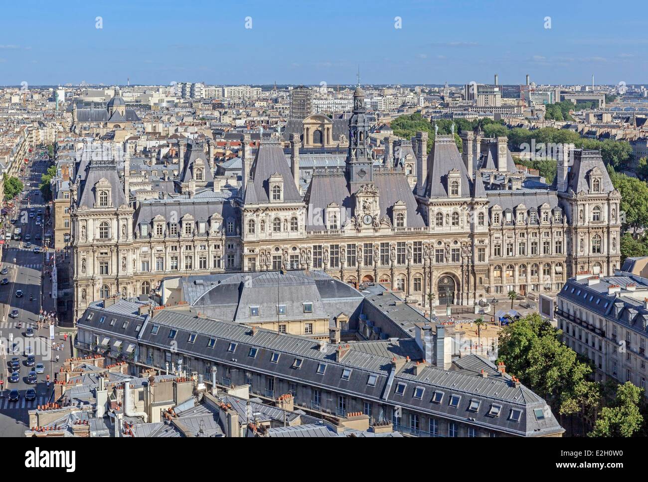 France Paris City Hall seen Tour Saint Jacques Stock Photo - Alamy