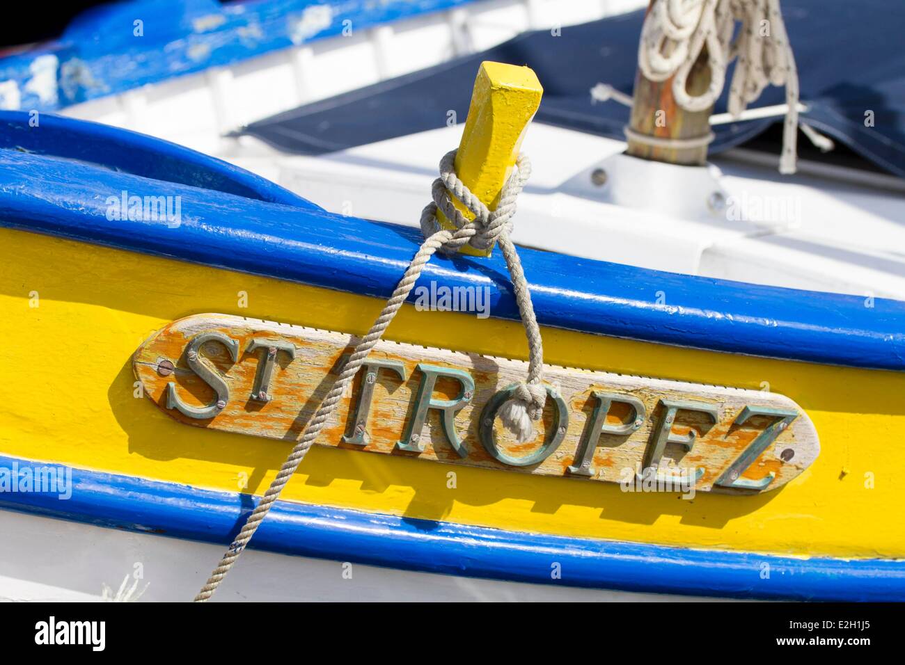 France, Var, Saint Tropez, pointu boat (traditional Mediterranean boat ...