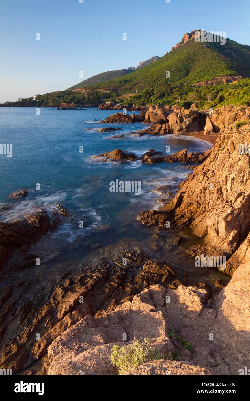 France Var Corniche de l'Esterel Saint Raphael Le Trayas rocky coast ...