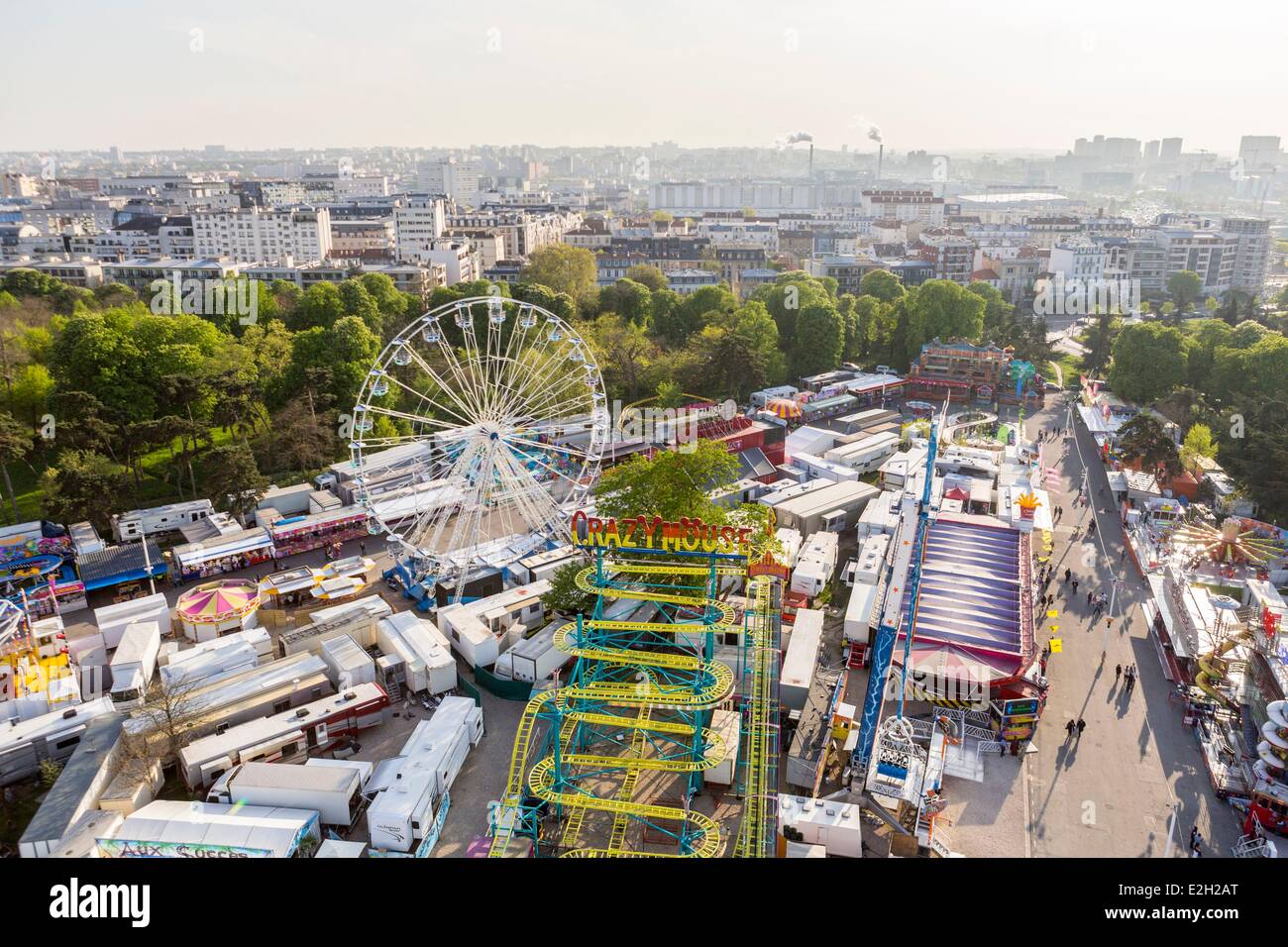 France Paris Foire du Trone (amusement park in spring in Paris) at Bois ...