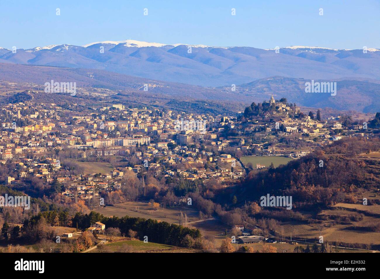 France Alpes de Haute Provence regional park of Luberon Mane (aerial ...