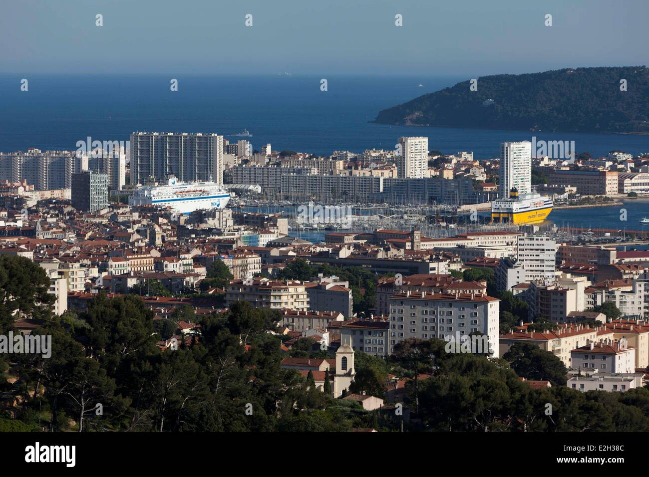 France Var Toulon harbor Mount Faron Stock Photo - Alamy