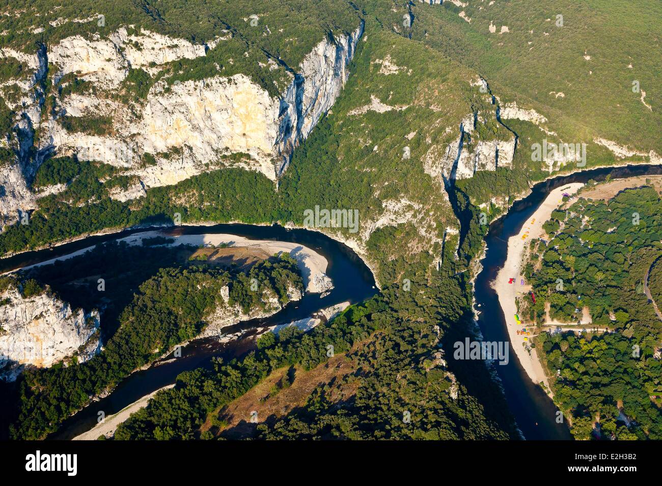 France Ardeche Gorges de l'Ardeche Vallon Pont d'Arc Ardeche river ...