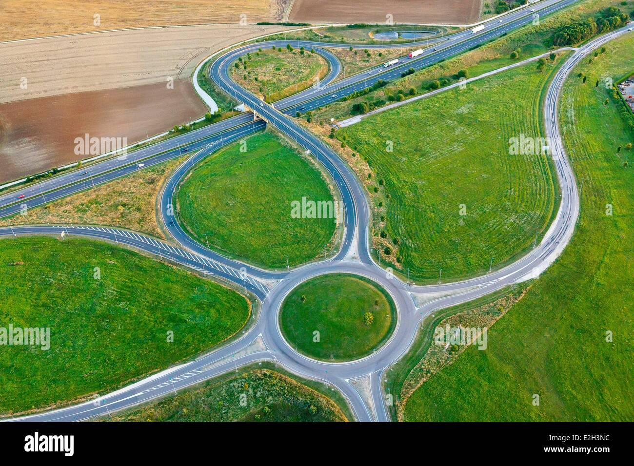 France Meurthe et Moselle Gondreville road exchanger A31 (aerial view ...