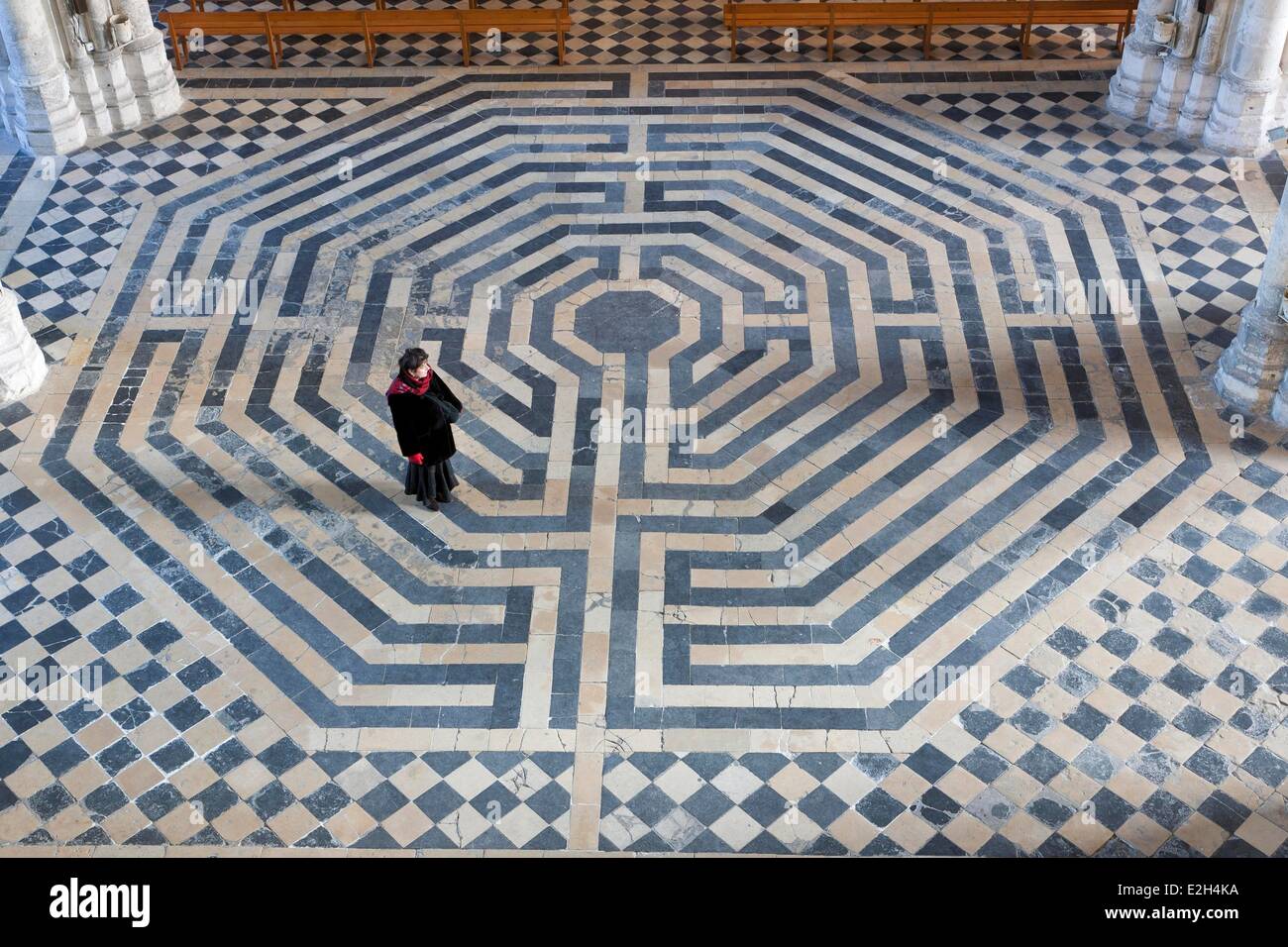 France Aisne Saint Quentin labyrinth of Saint Quentin Basilica Stock ...