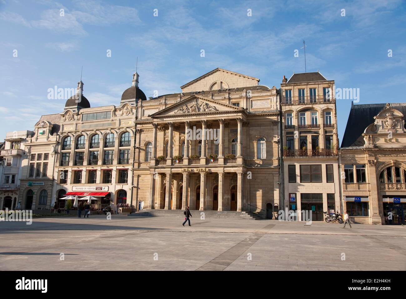 France Aisne Saint Quentin Place Town Hall and Theatre Jean Vilar Stock ...