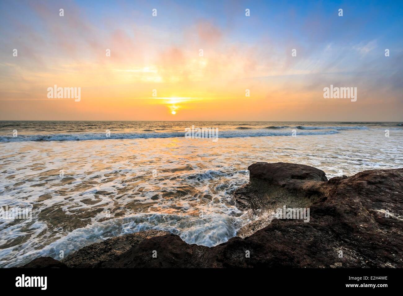 France Gironde Soulac sur Mer sunset on beach of Amelie Stock Photo - Alamy