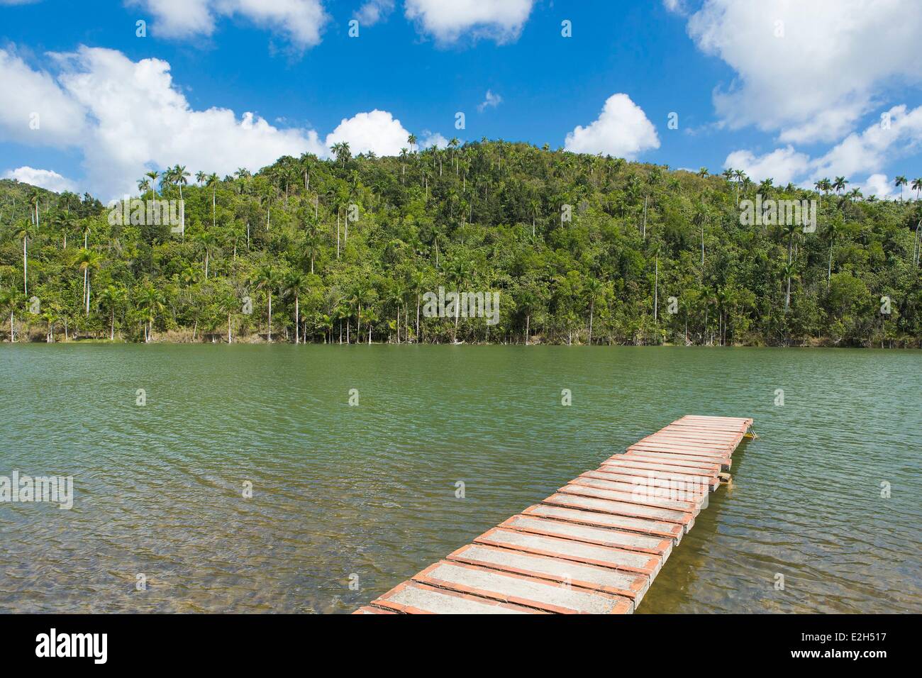 Cuba Pinar del Rio province Las Terrazas lake and pontoon Stock Photo ...