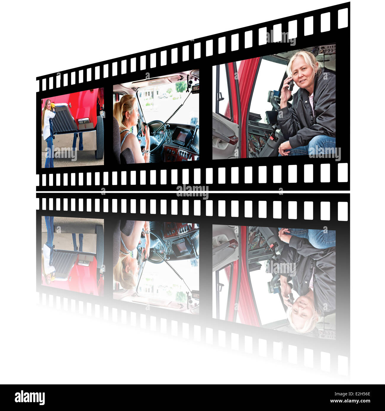 Delivery driver in cab Cut Out Stock Images & Pictures - Alamy