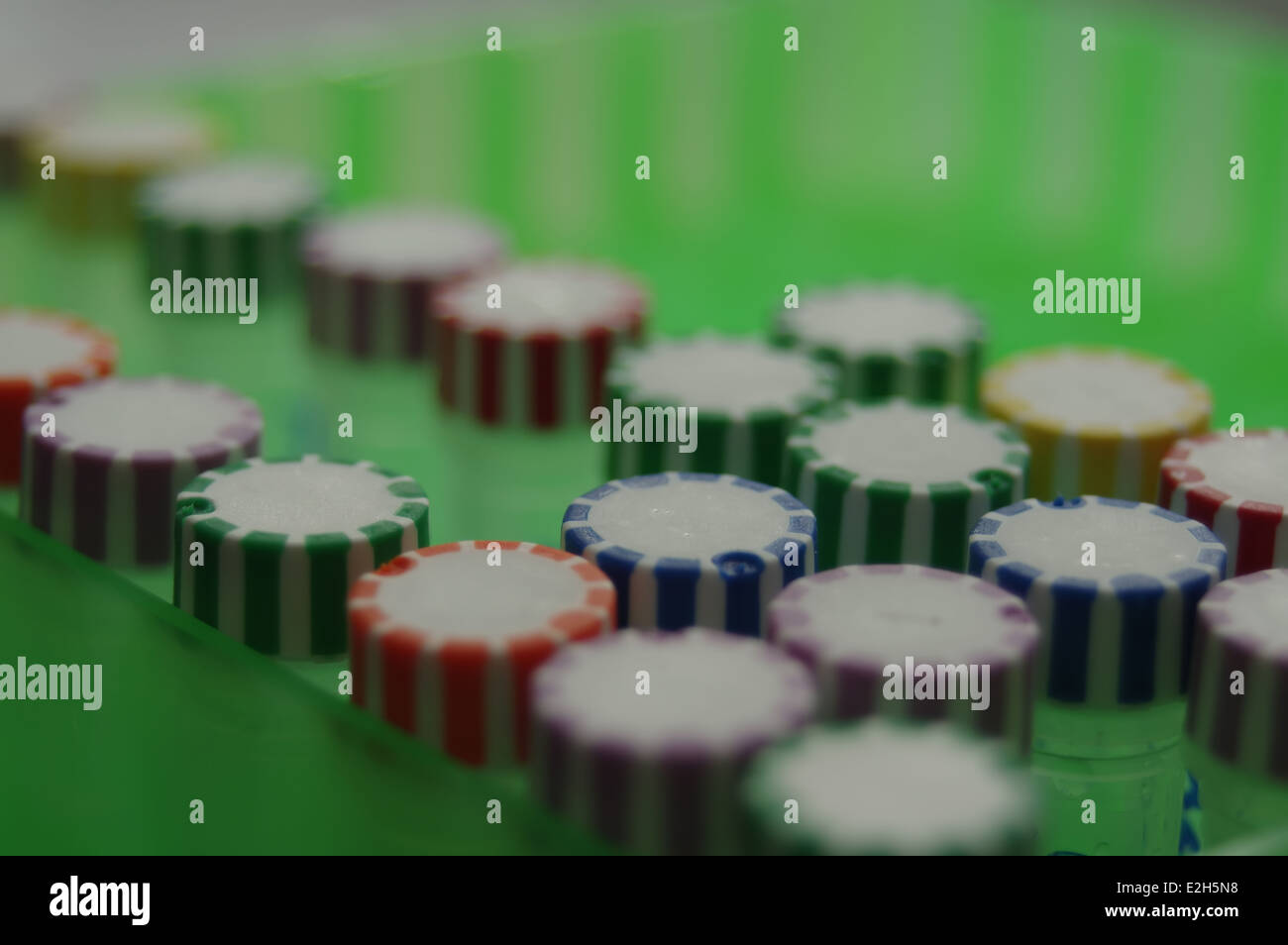 2 mL. plastic vials with patient samples, positioned on a racks Stock ...