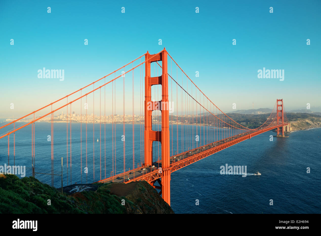 Golden Gate Bridge in San Francisco as the famous landmark Stock Photo ...