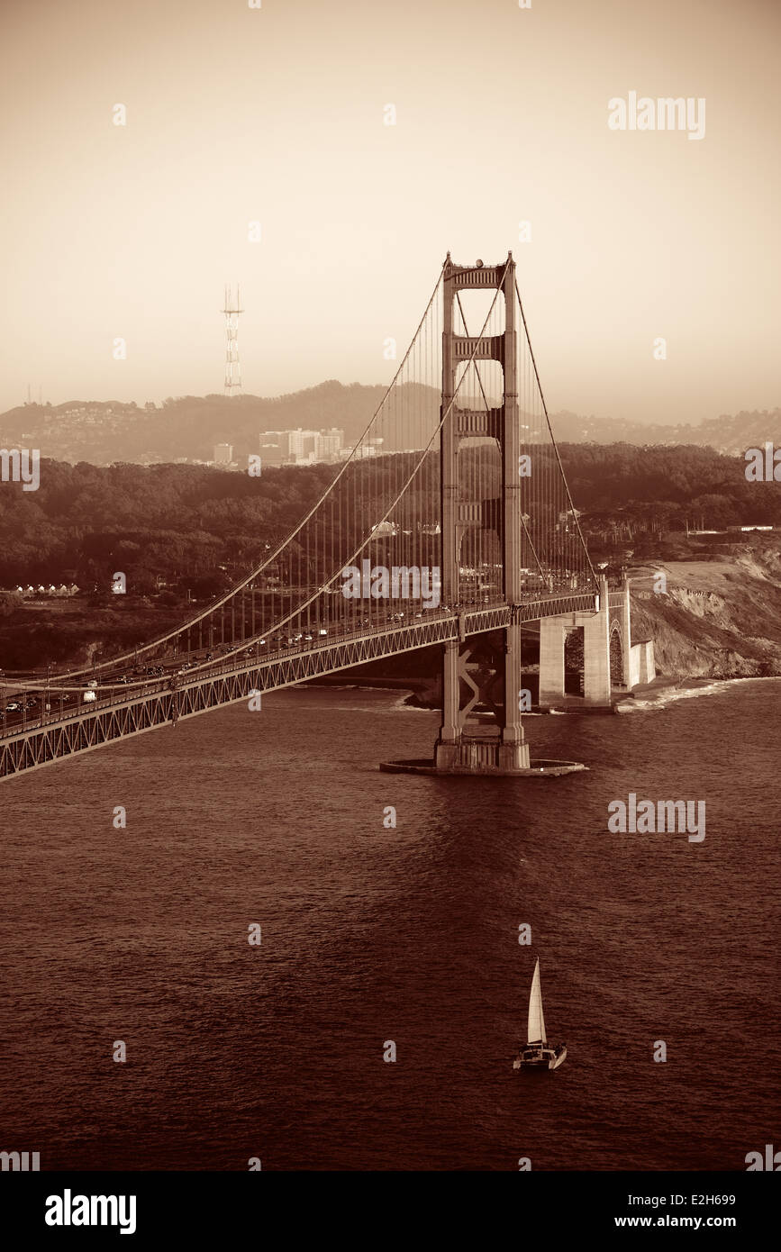 Golden Gate Bridge in San Francisco as the famous landmark Stock Photo ...