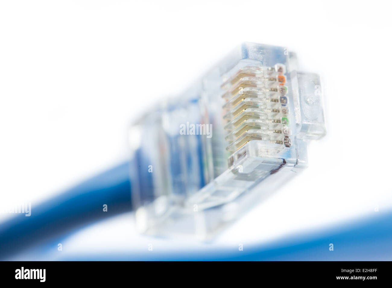Blue Ethernet Line isolated on white Stock Photo - Alamy