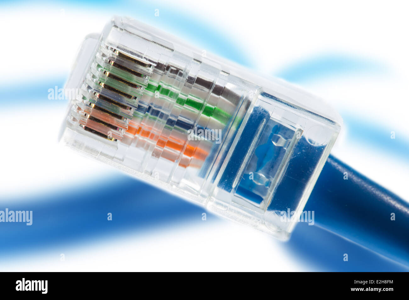 Blue Ethernet Line isolated on white Stock Photo - Alamy