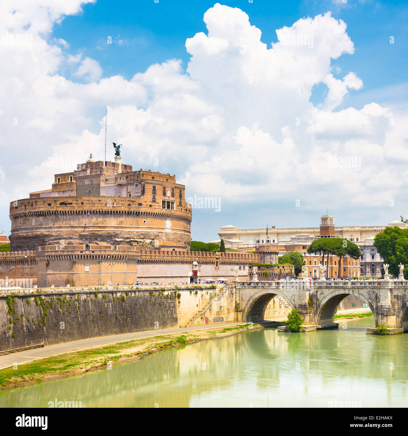 Sant Angelo Castle and Bridge in Rome, Italia Stock Photo - Alamy