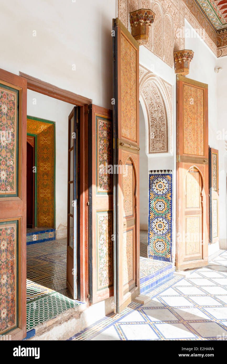 Interior view of El Bahia Palace in Marrakesh, Morocco, North Africa ...