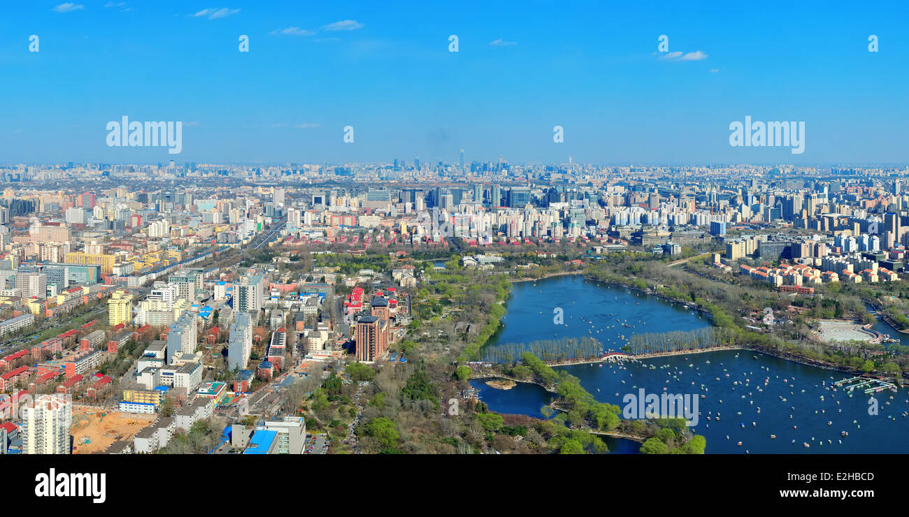 Beijing city aerial view with urban buildings and lake Stock Photo - Alamy