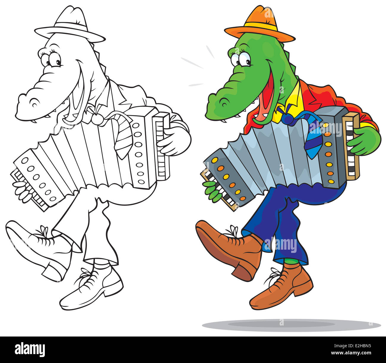 crocodile dancing and playing an accordion Stock Photo - Alamy
