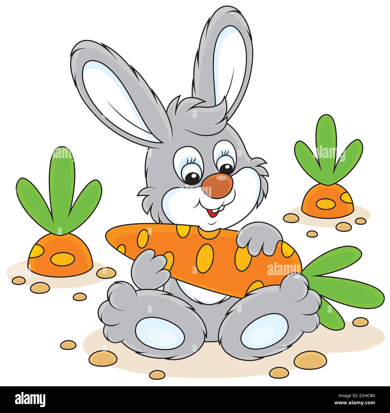Bunny with a carrot Stock Photo - Alamy
