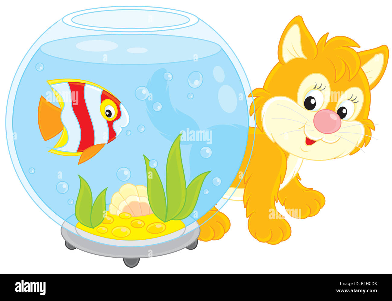 Kitten and fish Stock Photo - Alamy