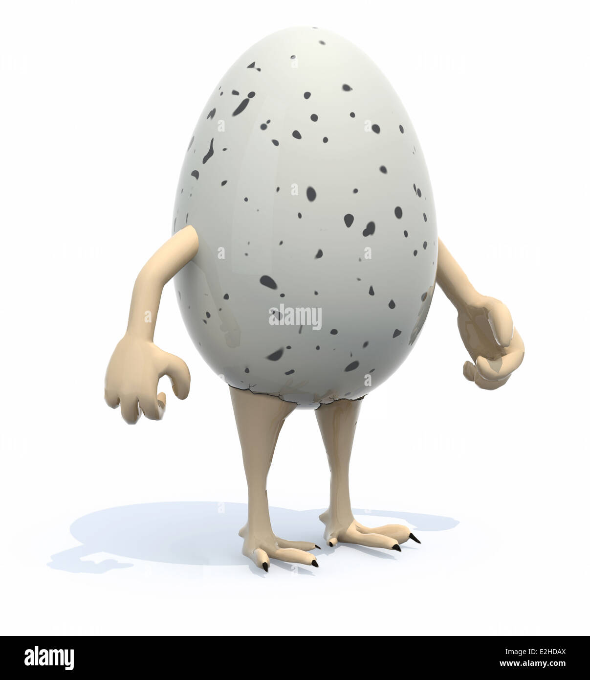 egg with arms and legs protruding from the shell, 3d illustration Stock ...