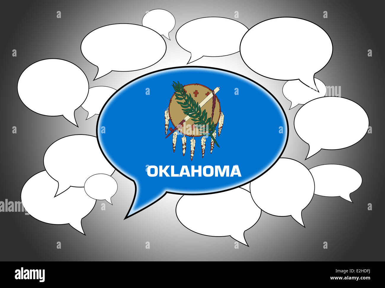 Communication concept - Speech cloud, the voice of Oklahoma Stock Photo ...